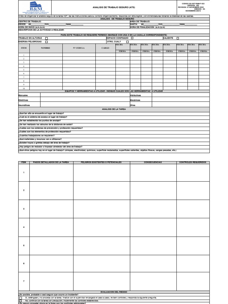 Comparto 'ATS SG-SST R&M F-022' Con Usted | PDF