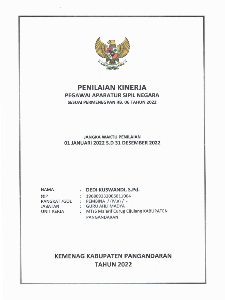 SKP - 2022 - DEDI KUSWANDI - Compressed | PDF