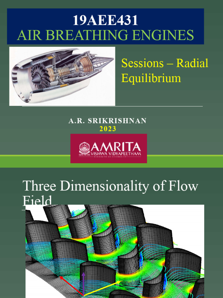 ABE2023-Sessions - Radial Equilibrium and Free Vortex Design | PDF | Fluid Dynamics | Liquids
