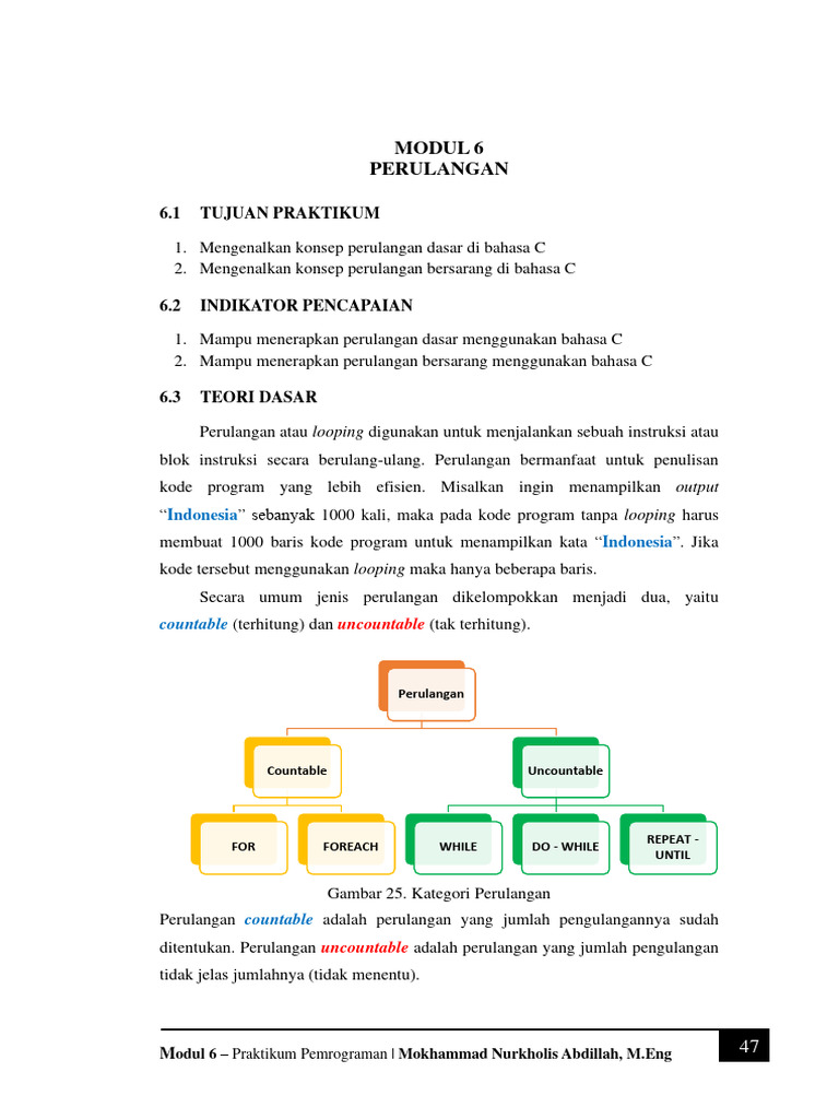 Modul 6 - Perulangan | PDF | Komputer