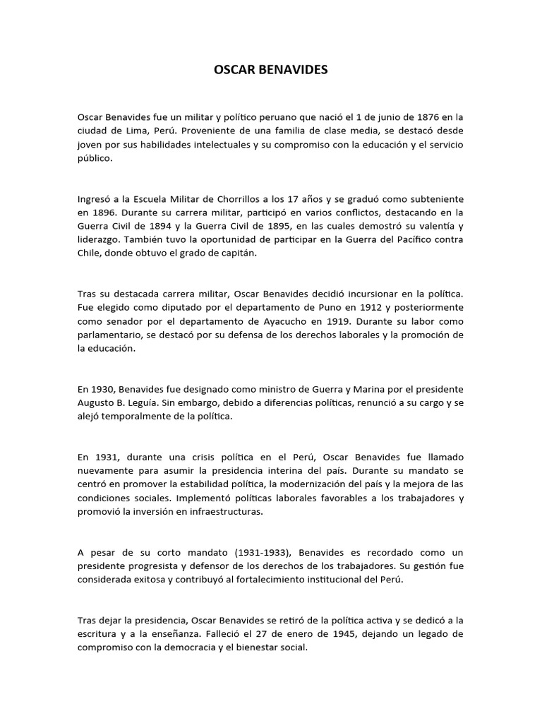 Oscar Benavides | PDF