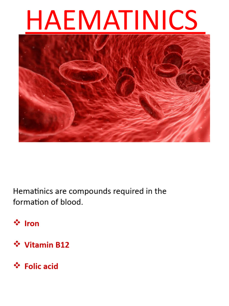 Blod Haematinics | PDF | Vitamin B12 | Anemia