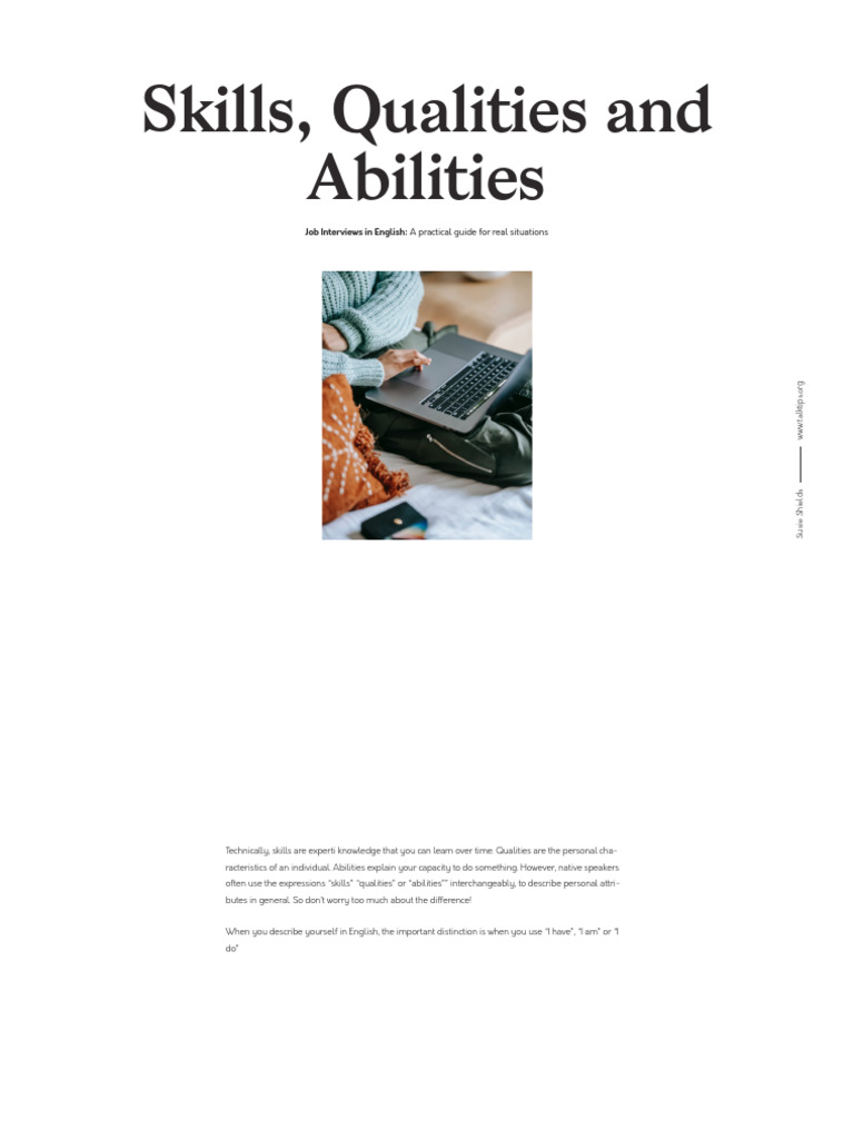 Skills Qualities Abilities PDF | PDF | Skill | Communication