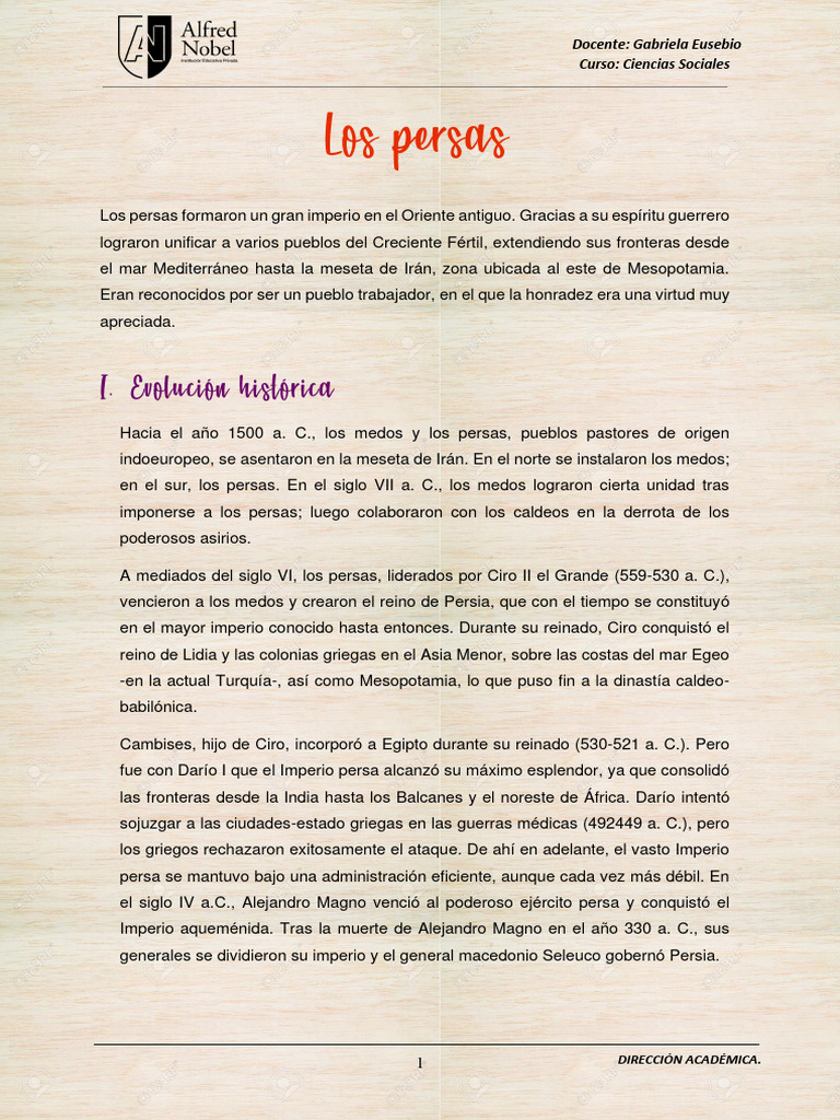 U2 t6 Los Persas | PDF | Imperio aqueménida | Zoroastrismo