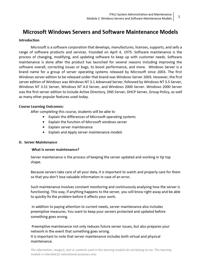 Midterm Module 2 Week 10 Server Maintenance | PDF | Security | Computer Security