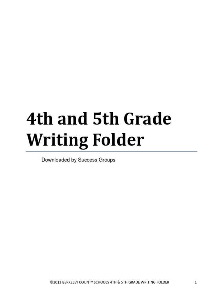 4th & 5th Grade Writing Resources | PDF | Verb | Subject (Grammar)
