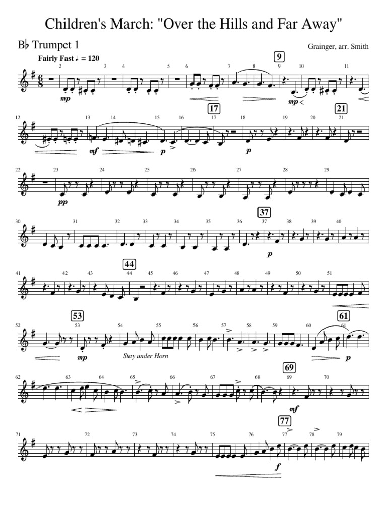 Children's March: "Over The Hills and Far Away": B Trumpet 1 | PDF
