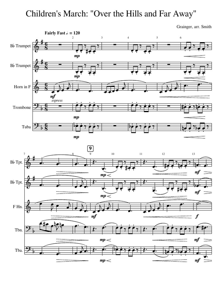 Childrens March Over The Hills and Far Away | PDF | Elementary ...