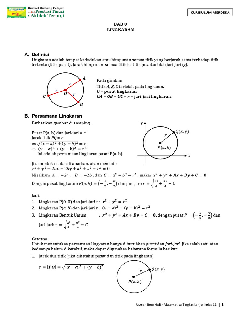 Lingkaran - Persamaan Dan Gs | PDF