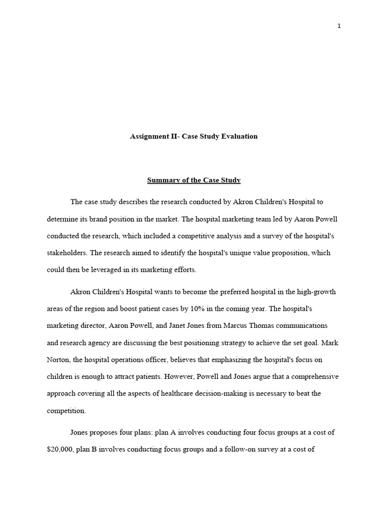 Hospital Marketing Strategy Analysis | PDF | Marketing Research | Marketing