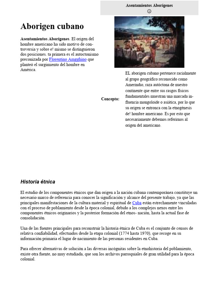 Aborigen Cubano | PDF | Cuba | Pueblos Indígenas de las Américas