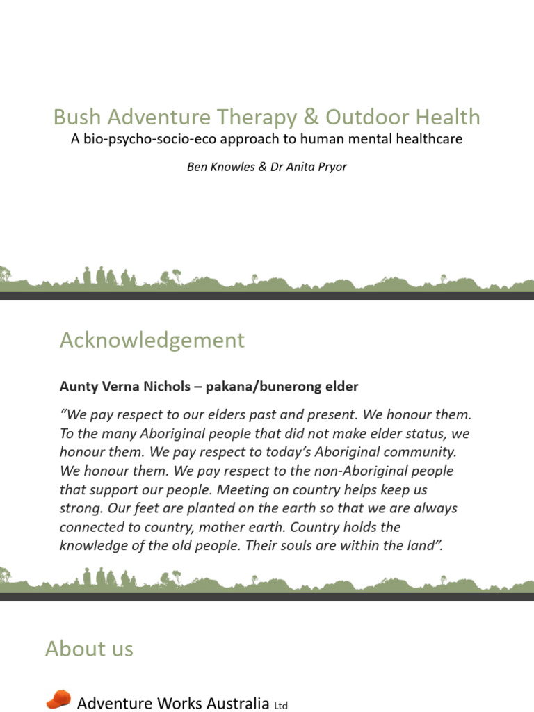 Bush Adventure Therapy Slides | Download Free PDF | Psychotherapy ...