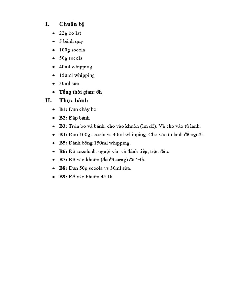 Công TH C Làm Bánh | PDF