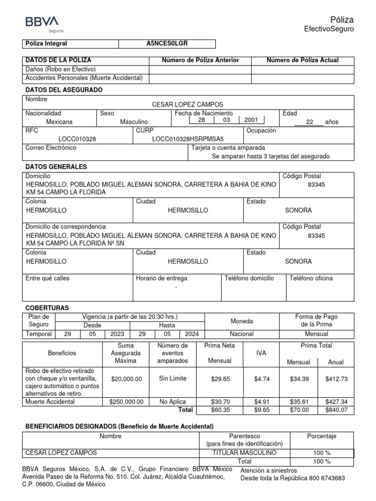 Poliza | PDF | Póliza de seguros | Seguro