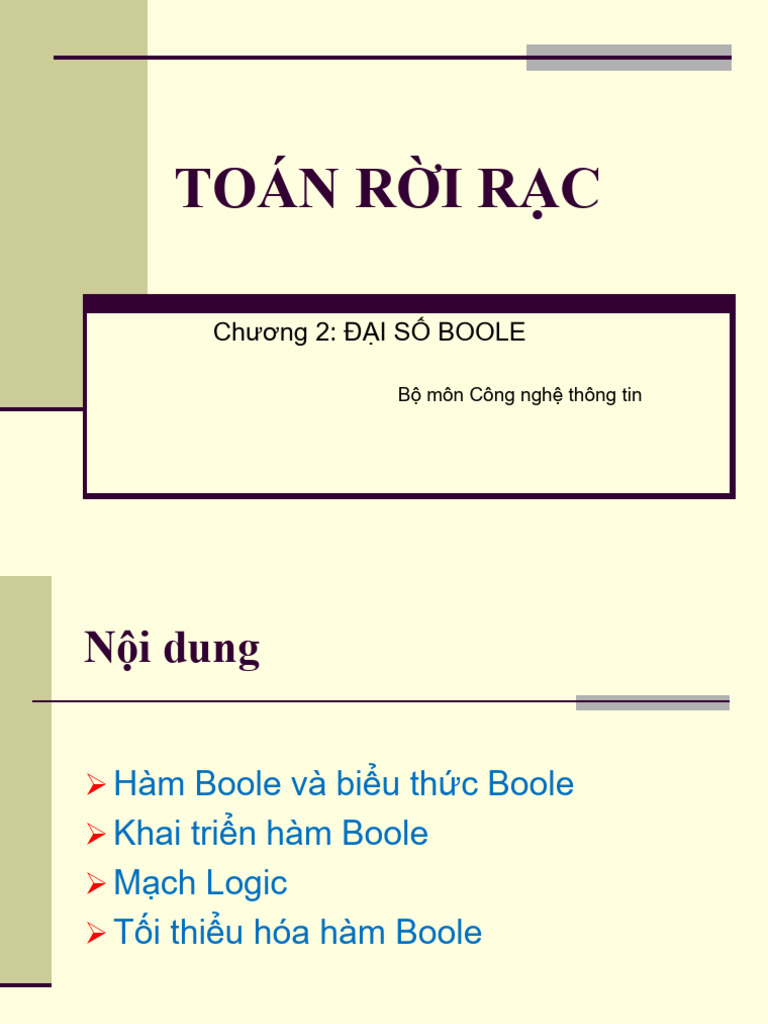 Chuong 2 - Dai So Boole | PDF