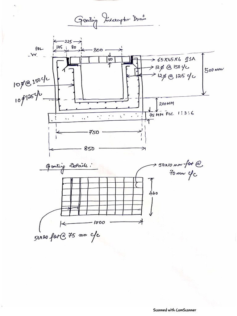 Grating Interceptor Drain Drawing | PDF
