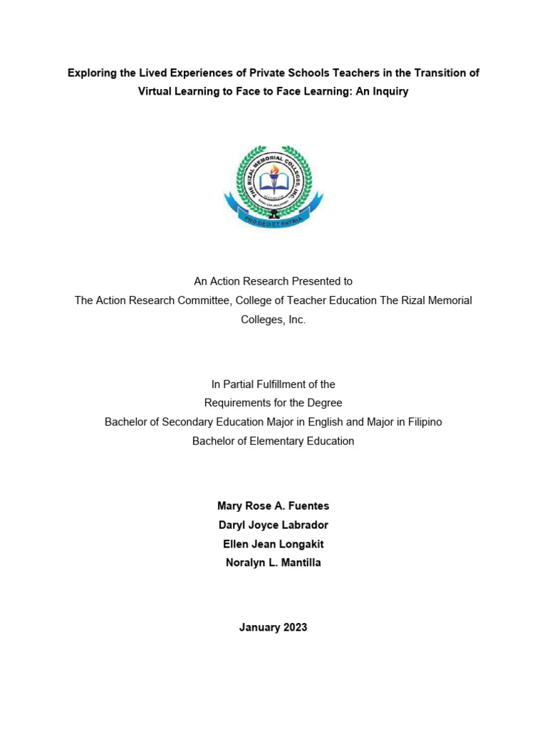 Group 2 (Action Research FS2) | PDF | Teachers | Educational Technology