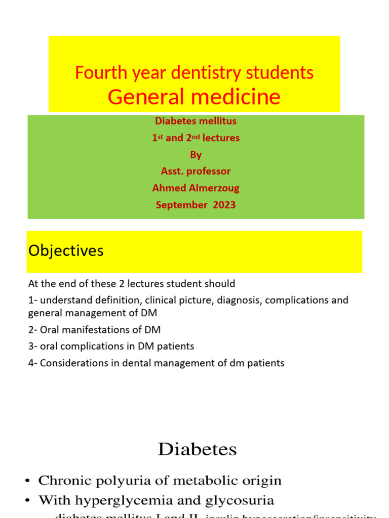 4th Year. General Med. DM Lec 1 and 2 | PDF | Obesity | Body Mass Index