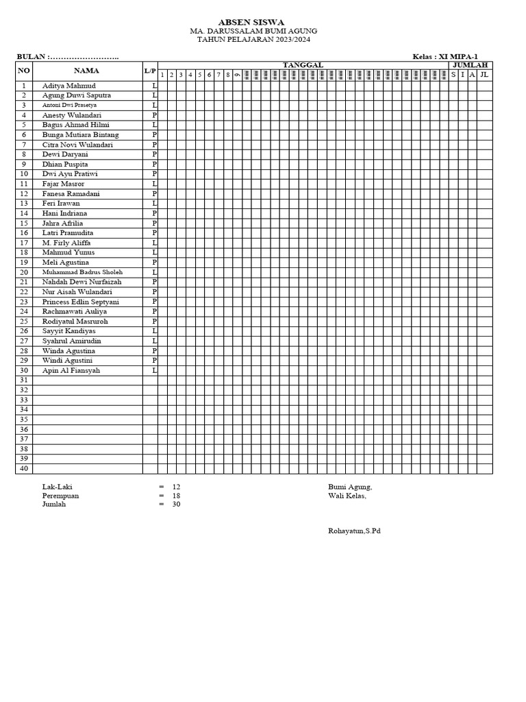 Absen Siswa Fix | PDF