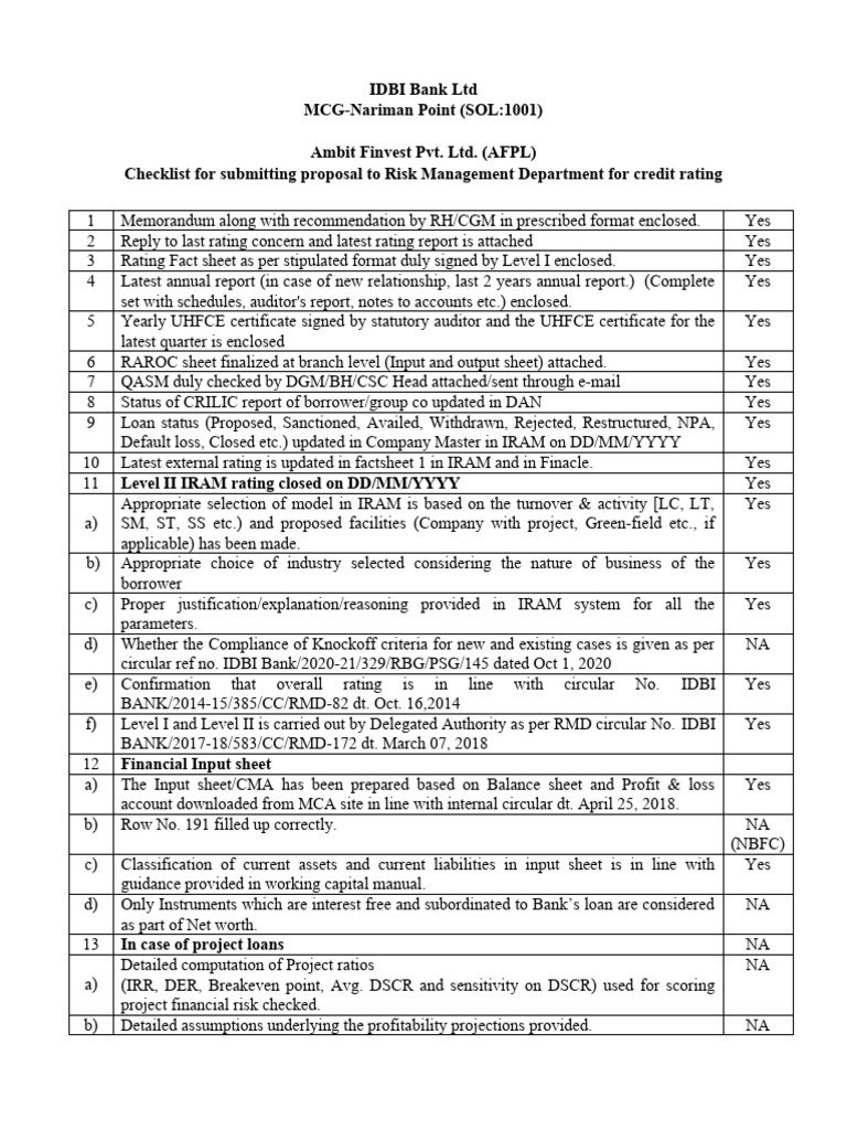Final Checklist | Download Free PDF | Banks | Balance Sheet