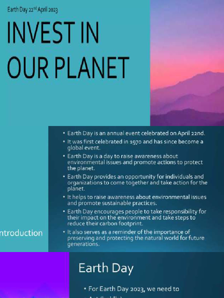 2023 2024 Class IX Earth Day Earth Day | PDF