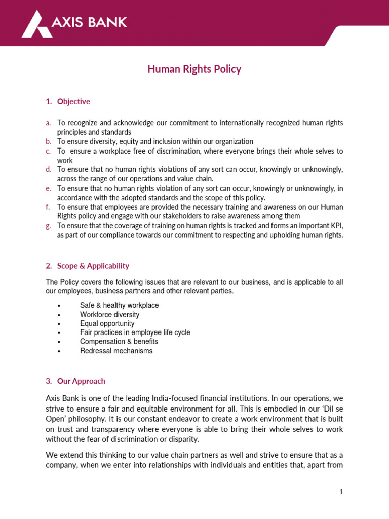 Human Rights Policy | PDF