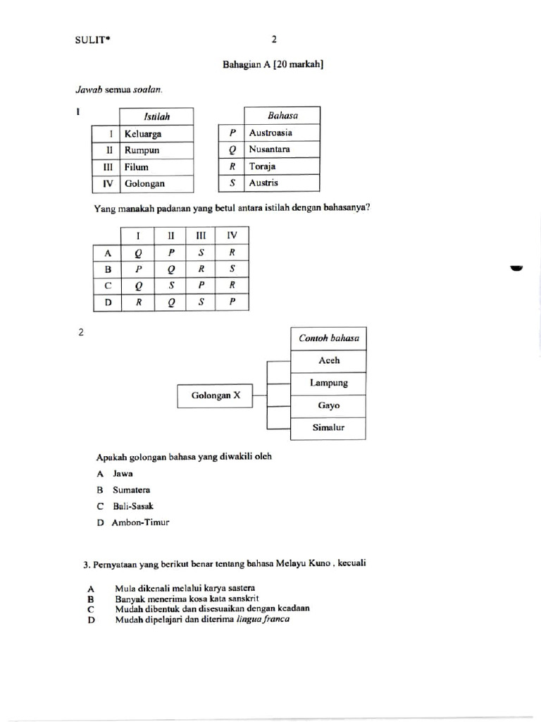 Kertas Peperiksaan Bahasa Melayu Pdf