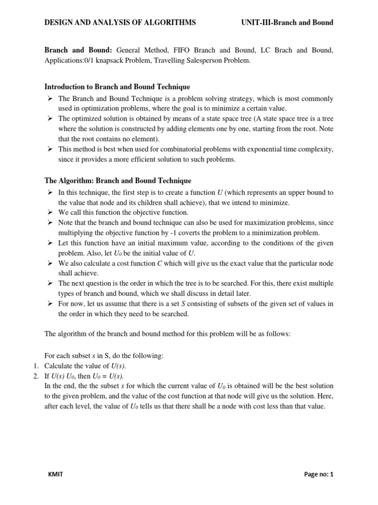 DAA Unit 3 | PDF | Mathematical Optimization | Combinatorics