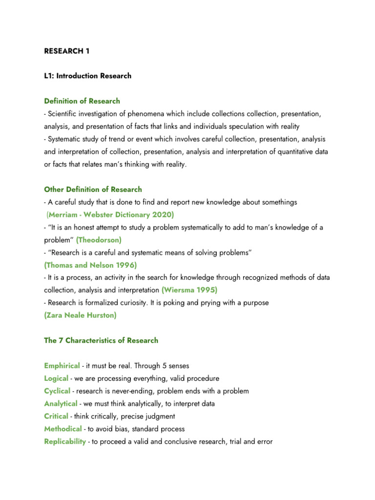 Characteristics of Research & Skills | PDF | Experiment | Information