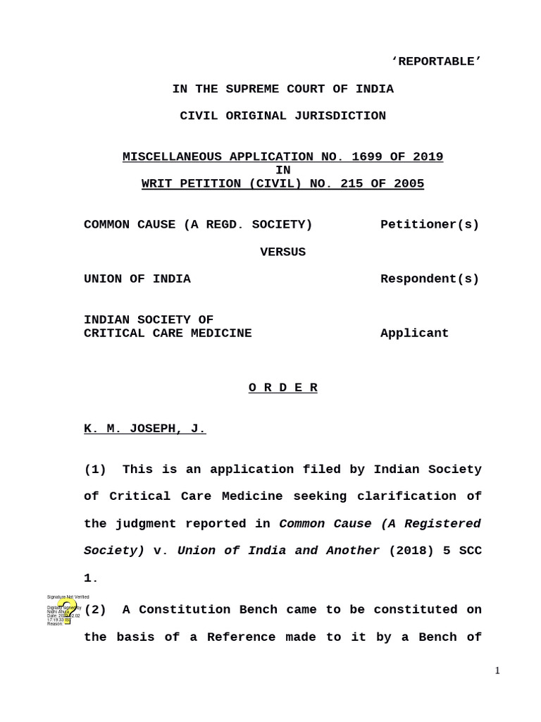 Advance Directives - Supreme Court of India - Feb 2023 | PDF | Medicine ...