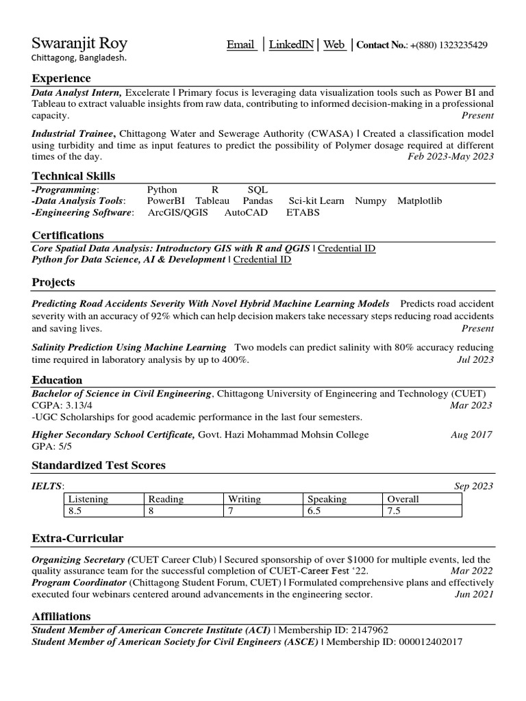CV for DATA | PDF | Computing | Information Technology