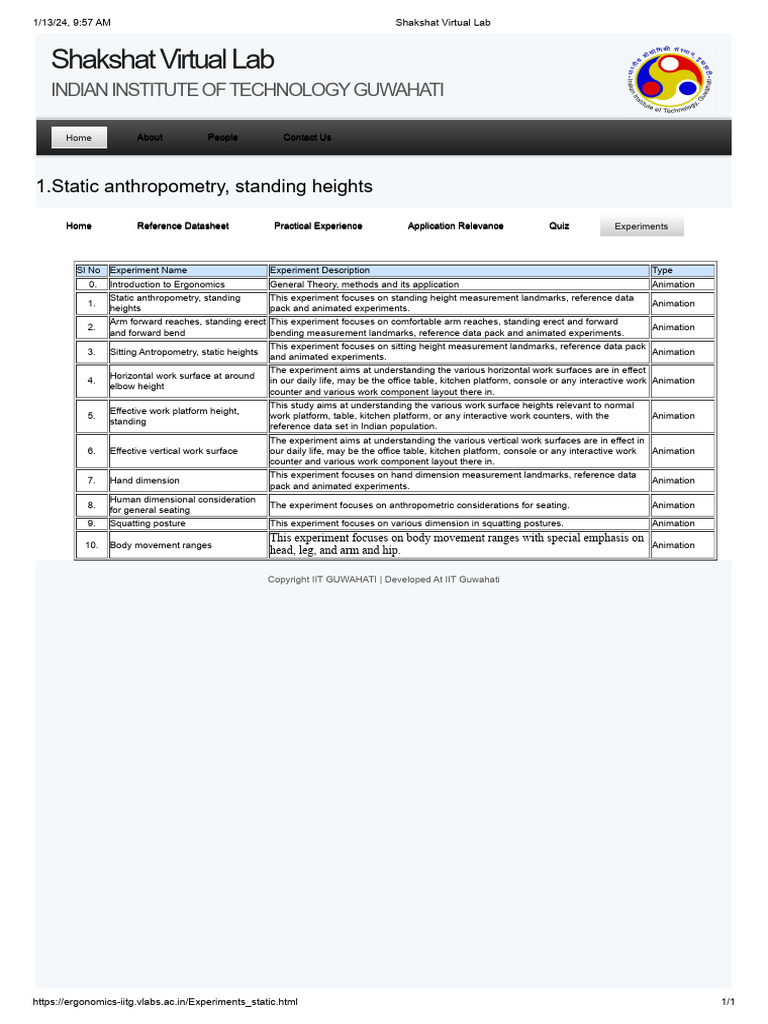 IIT Guwahati Anthropometric Data2 | PDF | Anthropometry | Science