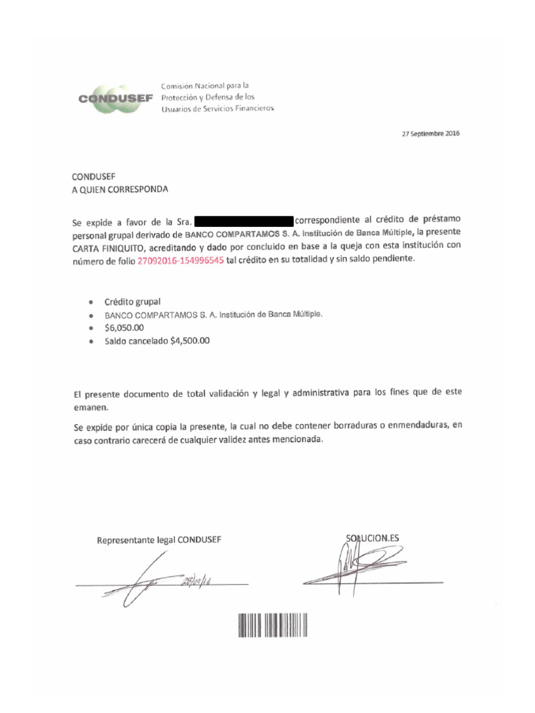 Carta Condusef 156791 - Docboletin86 | PDF