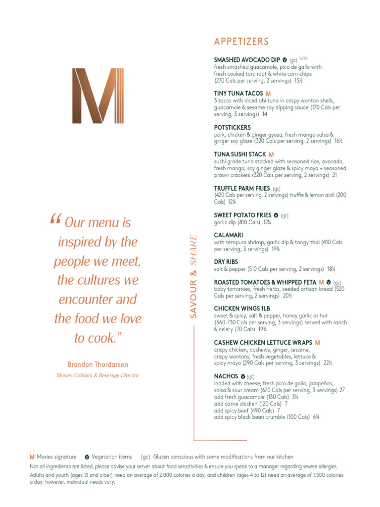 Moxies Menu On | PDF | Hamburgers | Salad