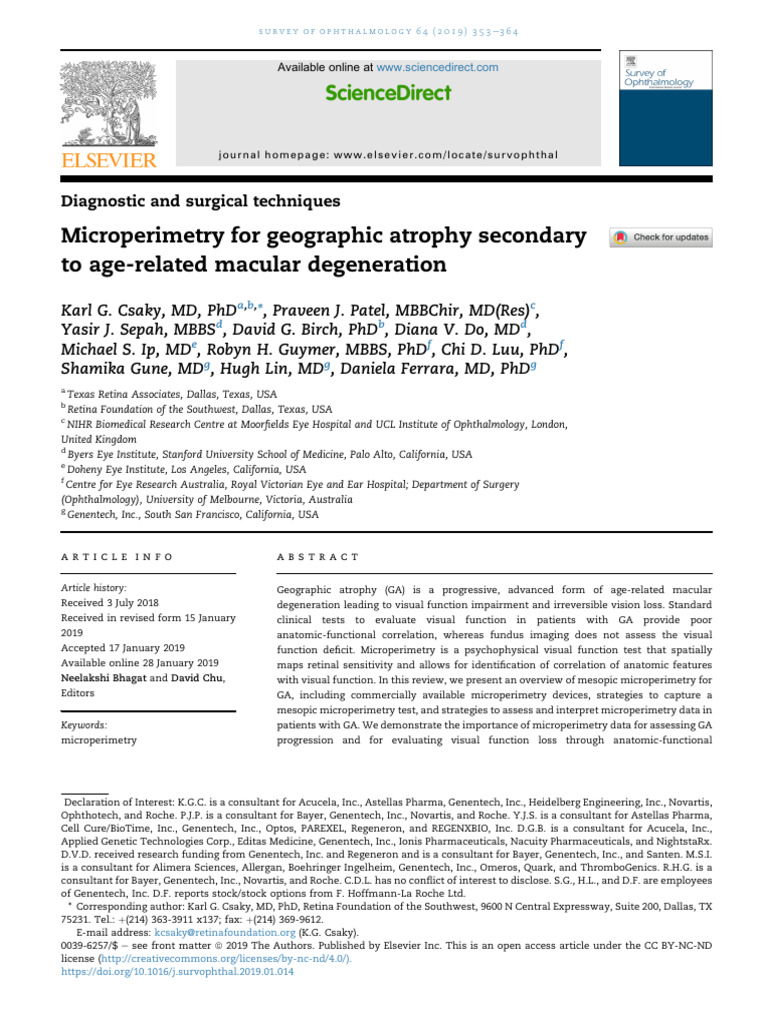 Microperimetry For Geographic Atrophy Secondary To | PDF | Wellness ...