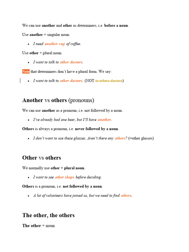 Another, Other, Others, The Other, The Others | PDF