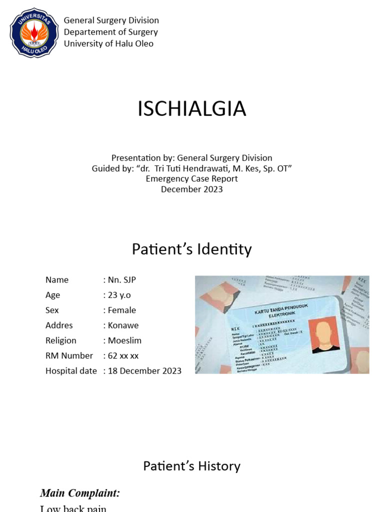 Ischialgia Case Report: 23-Year-Old Female | PDF | Clinical Medicine ...