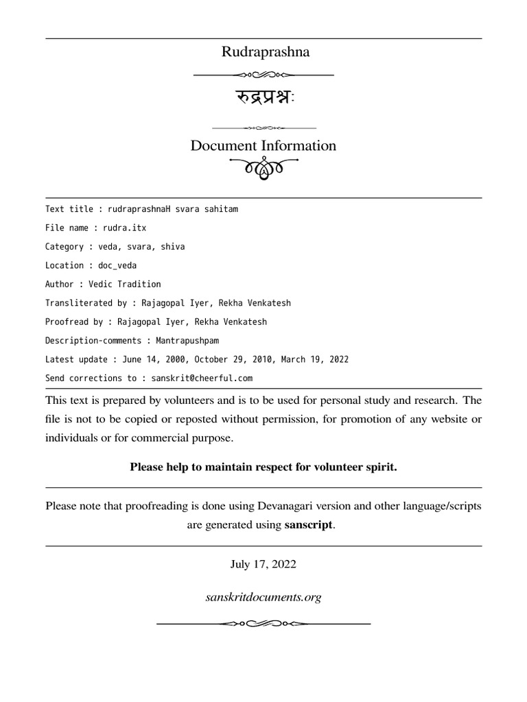Rudra | PDF