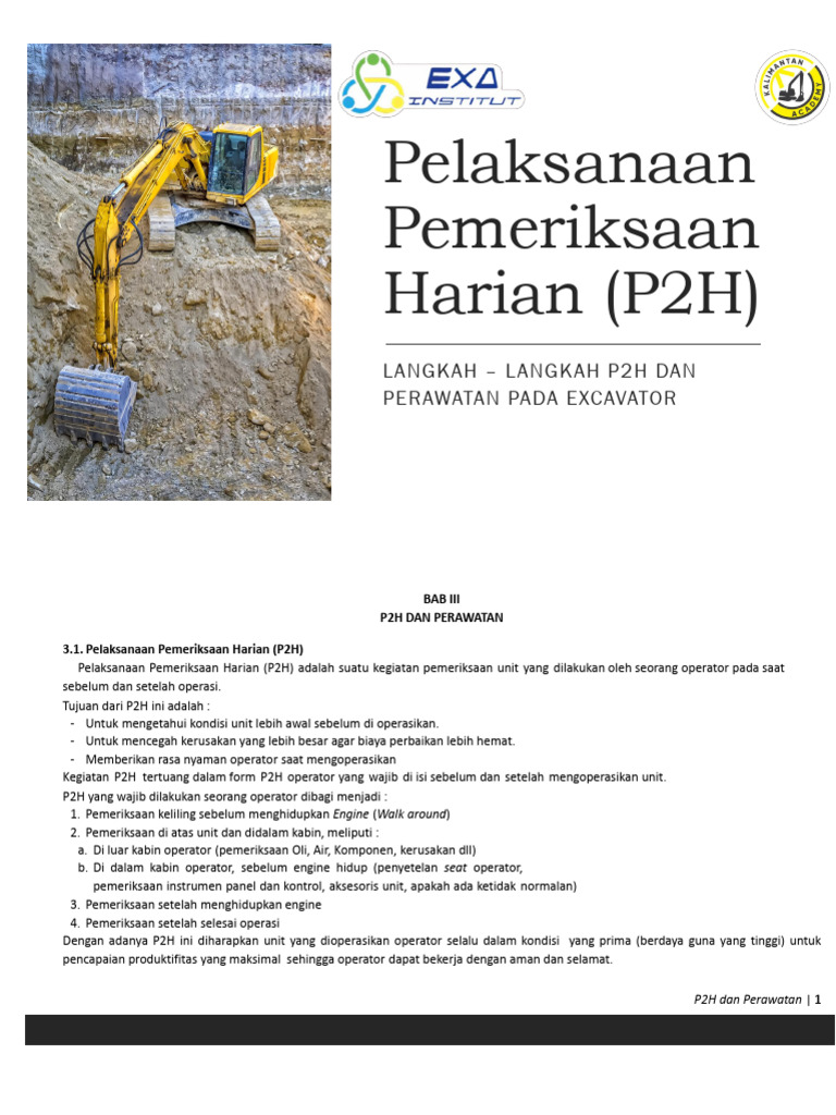 MATERI - Tutorial - Pelaksanaan Pemeriksaan Harian (P2H) | PDF | Bisnis ...