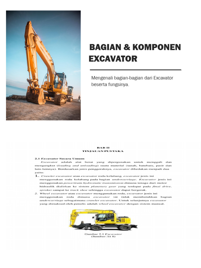 MATERI - Bagian Komponen Excavator Serta Fungsi | PDF