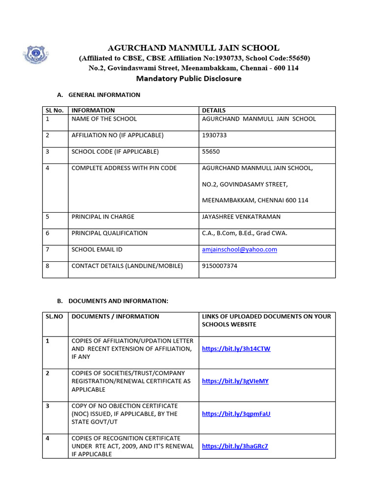 Mandatory Public Disclosure | PDF