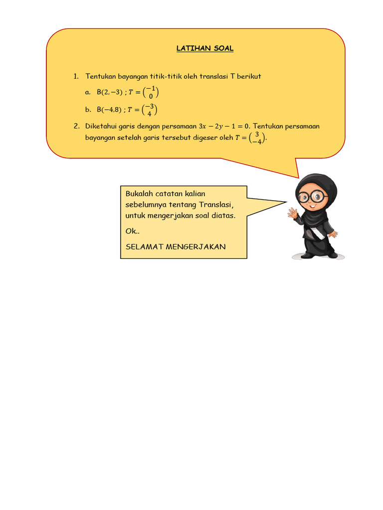 Latihan Soal (Translasi) | PDF