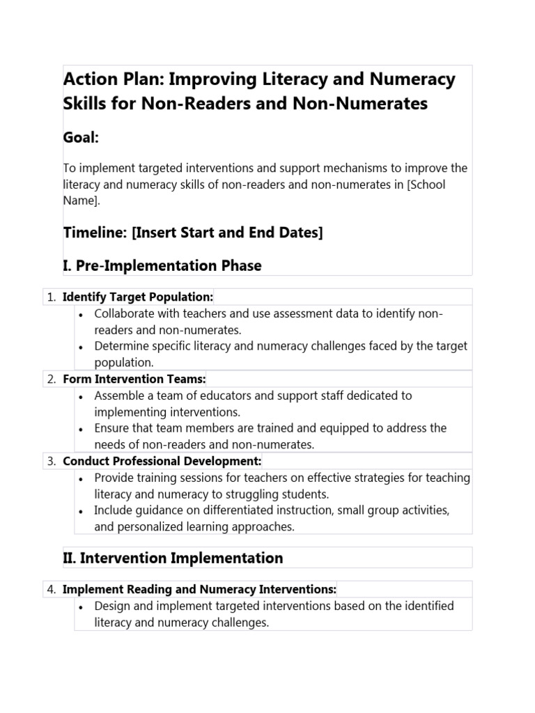 Action Plan For Non-Readers | PDF | Literacy | Teachers