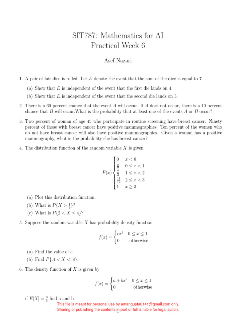 Practical - Week - 04.1 - SolutionManual | PDF | Probability And ...