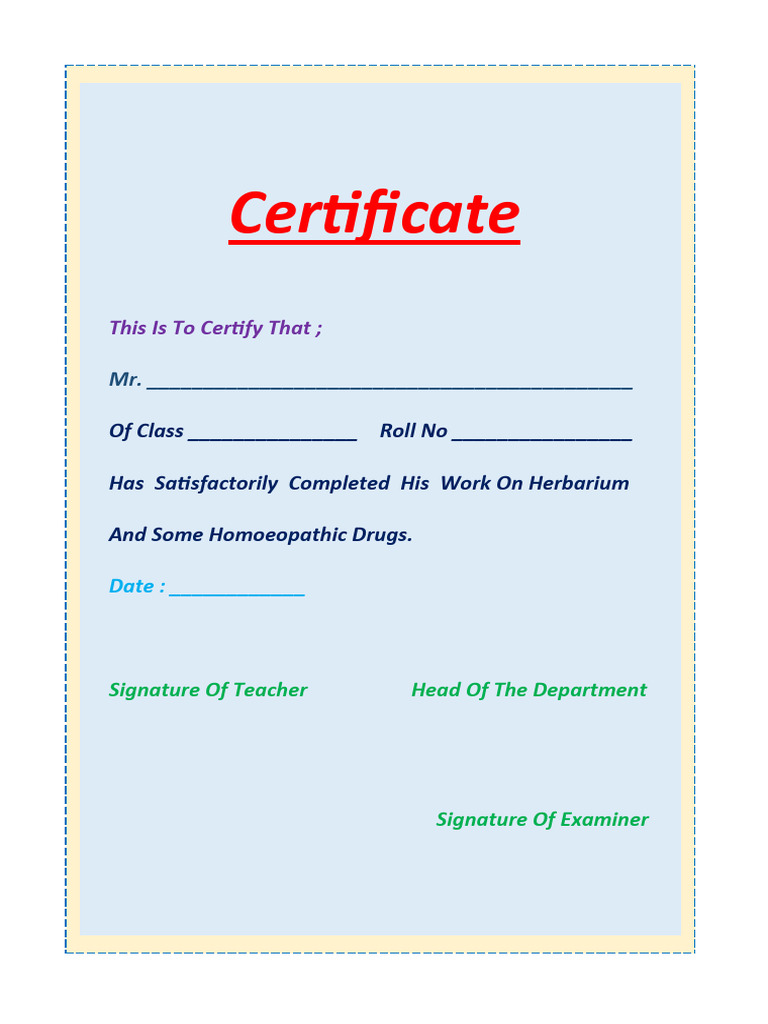 Herbarium Certificate (Smit) | PDF