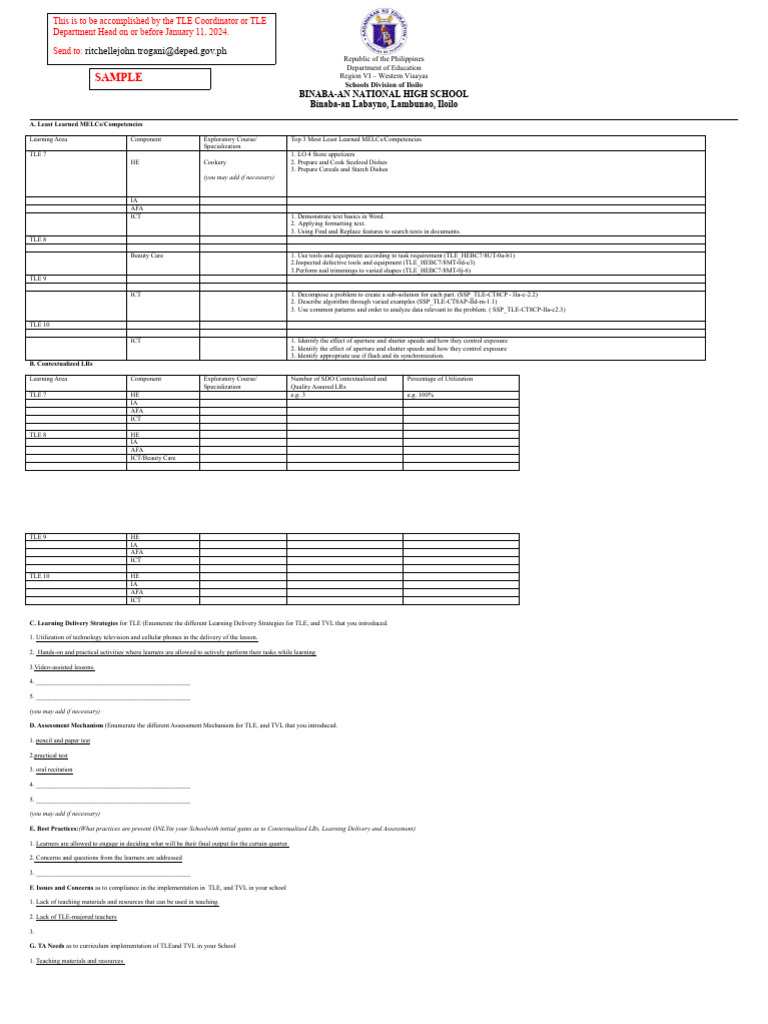 TLE Competencies and Strategies Report | PDF | Educational Technology | Cognition