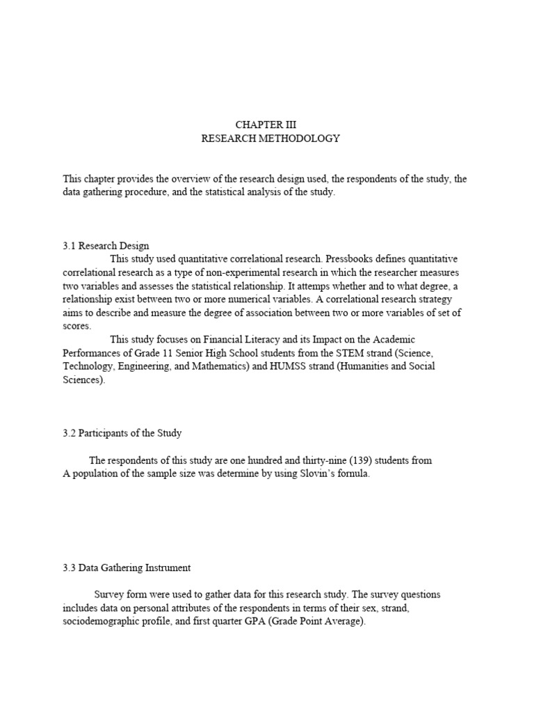 Chapter III Draft | PDF | Survey Methodology | Statistics