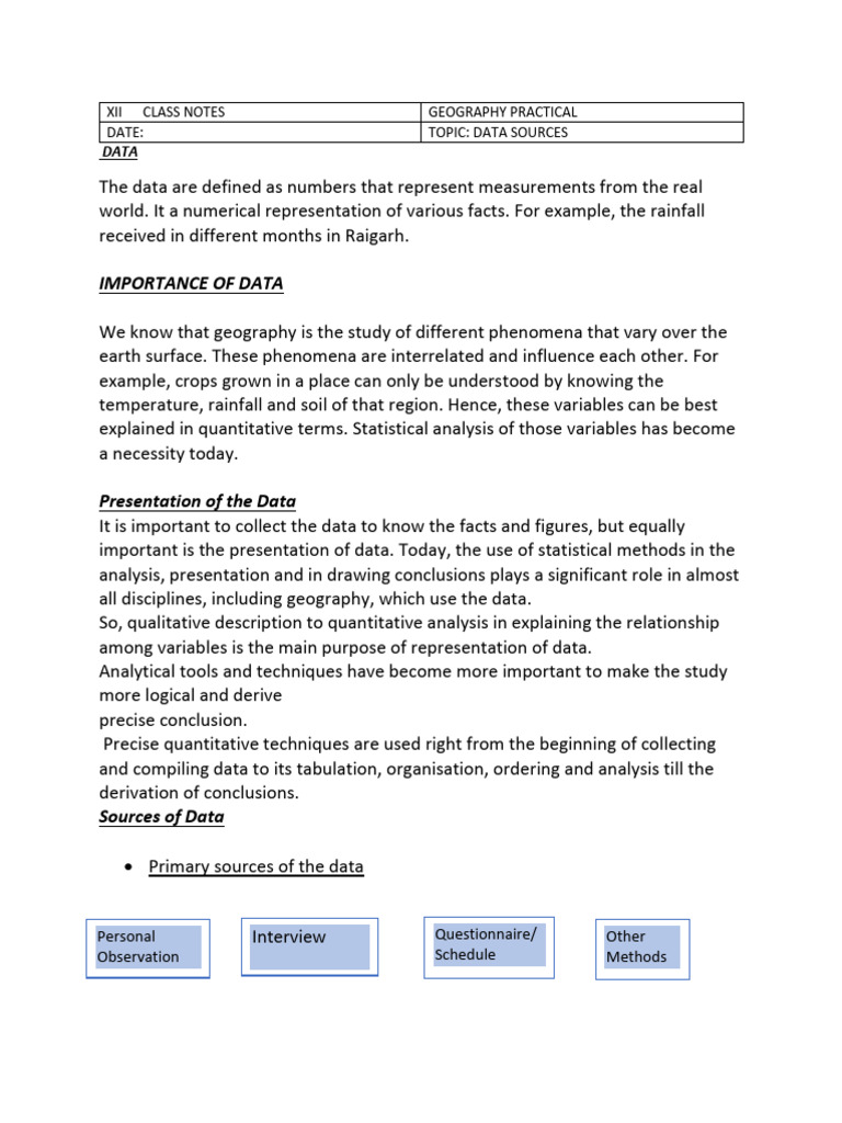 Geography Data Sources and Analysis Guide | PDF | Quantitative Research ...