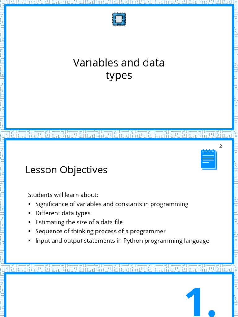 Variables And Data Types Pdf Variable Computer Science Data Type 