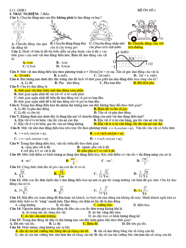 L11-GHK1- ĐỀ ÔN 1 | PDF